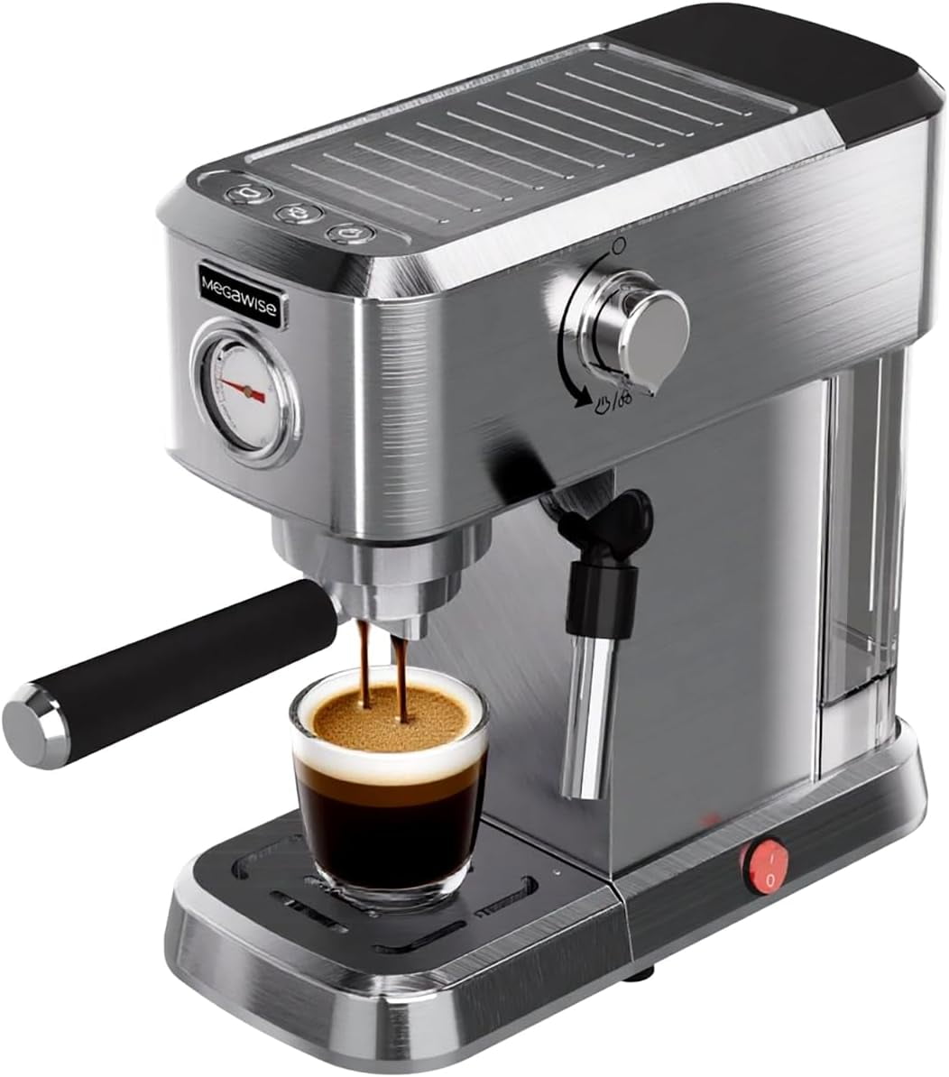 Espresso Machine 20 Bar, Compact Stainless Steel Coffee Maker with ...