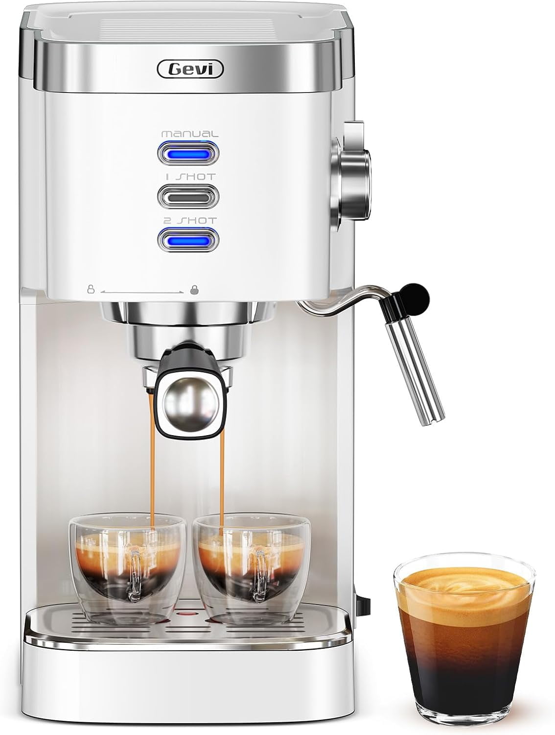 Espresso Machine 20 Bar High Pressure,Compact Espresso Maker with Milk ...