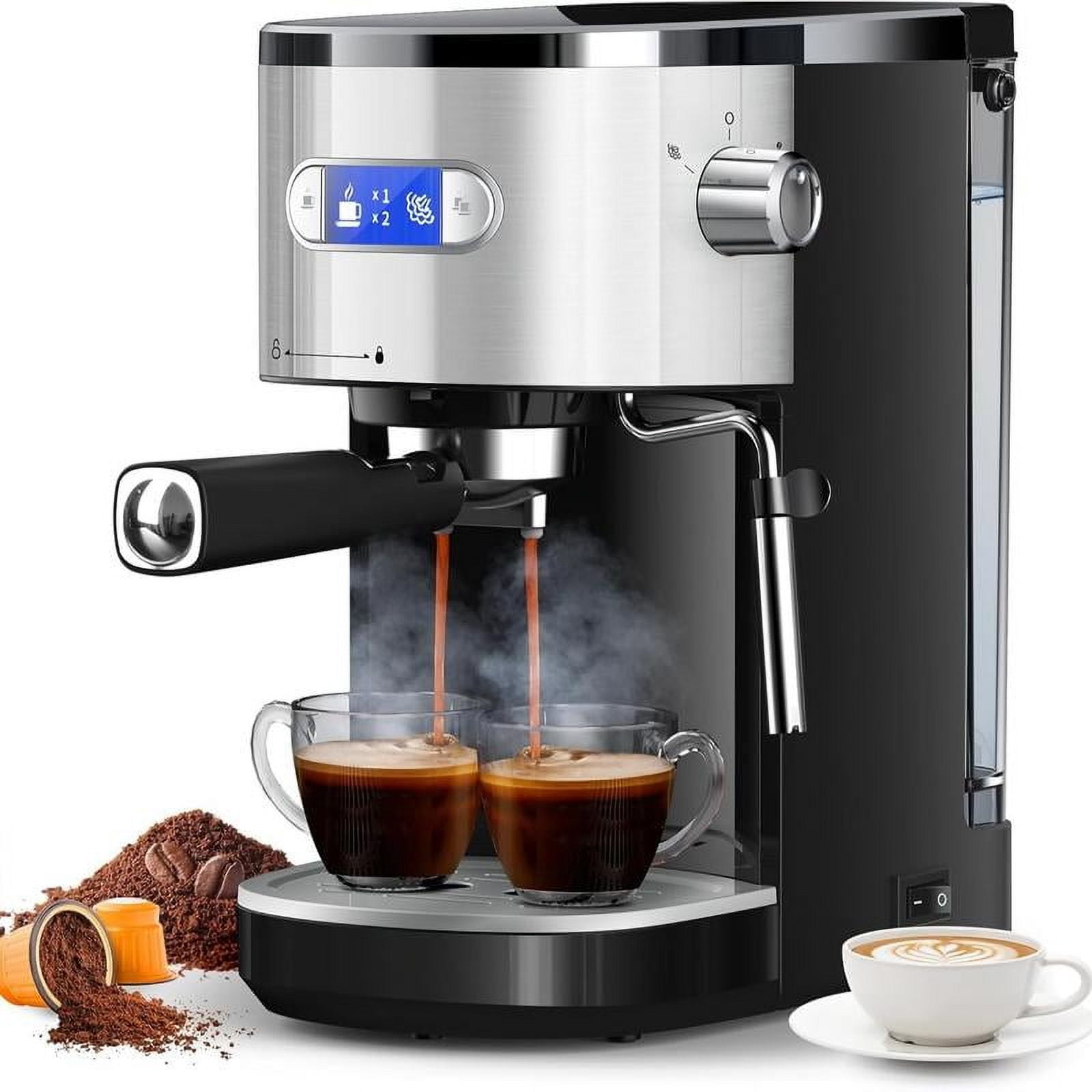Espresso Machine 20 Bar, Semi-Automatic Coffee Maker with Milk Frother ...