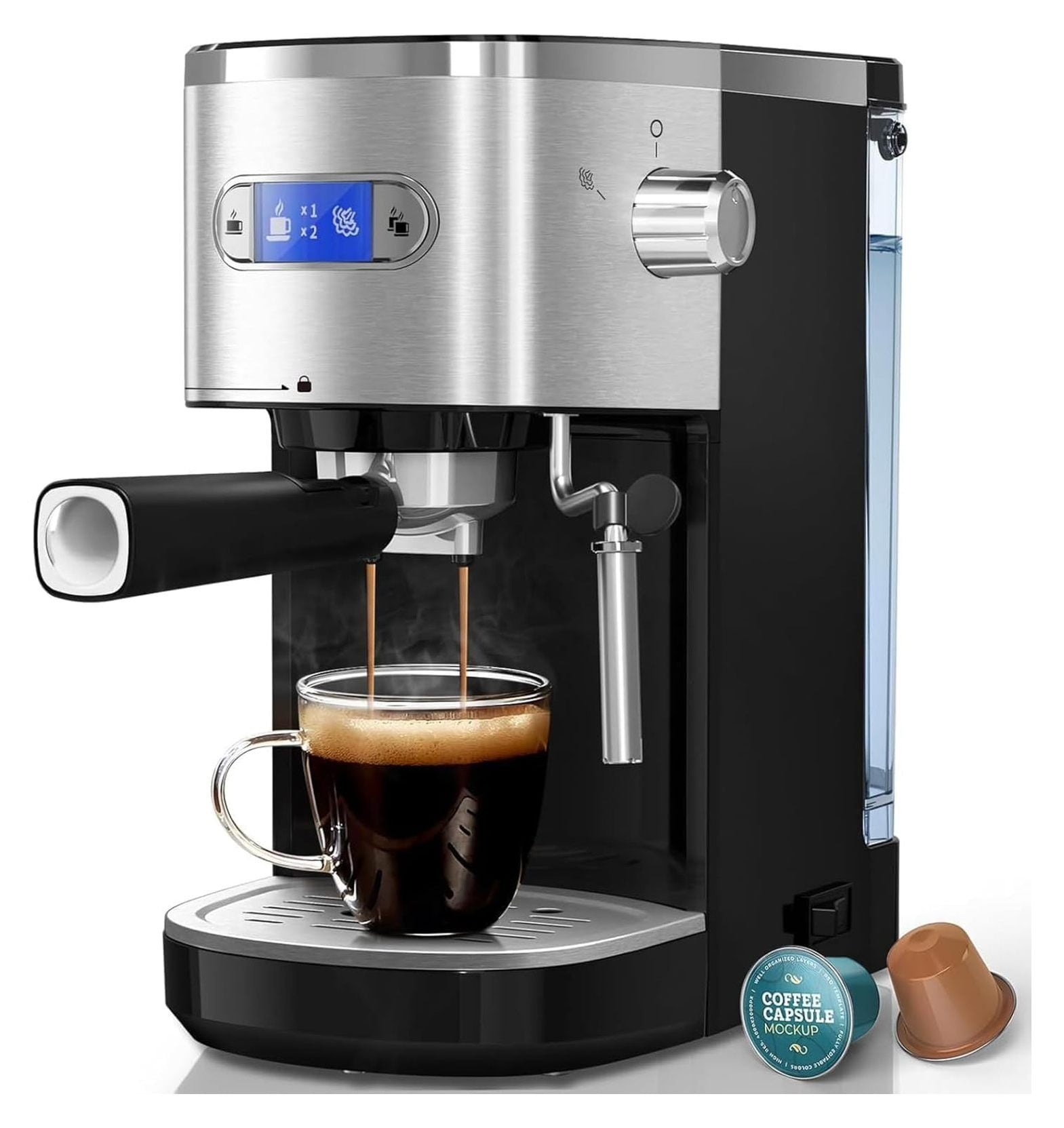 Espresso Machine 20 Bar, Semi-Automatic Coffee Maker for Cappuccino ...