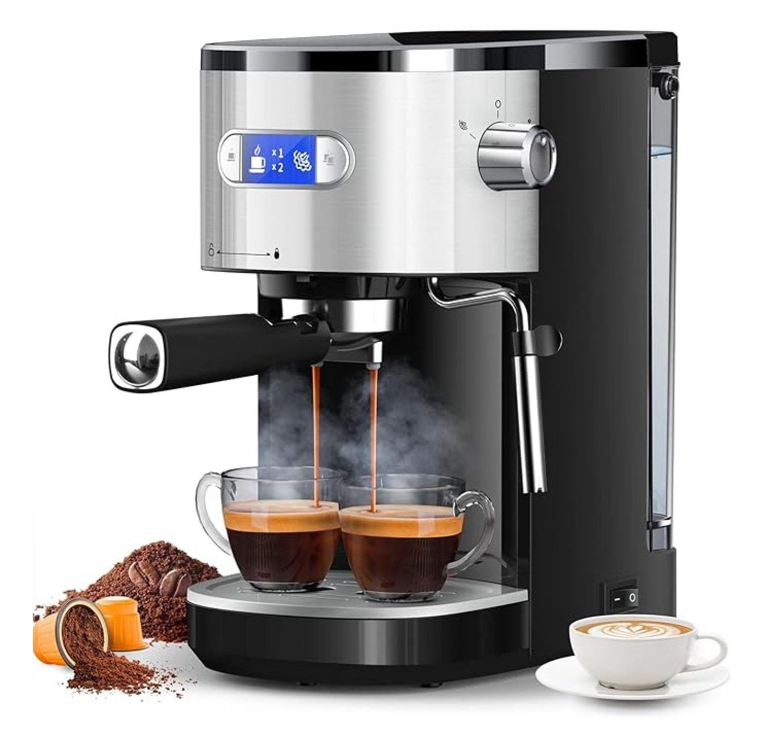 Espresso Machine 20 Bar, Semi-Automatic Espresso Maker with Milk ...