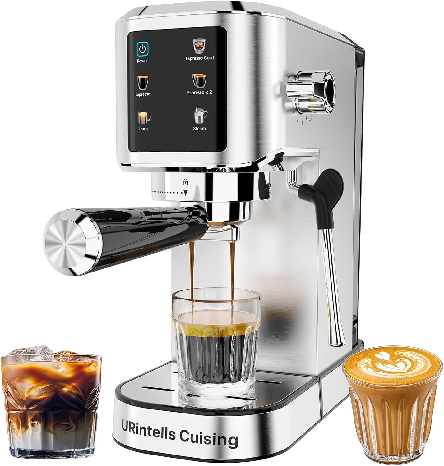 Espresso Machine 20 Bar,Touchscreen Espresso Maker with Steam Milk ...