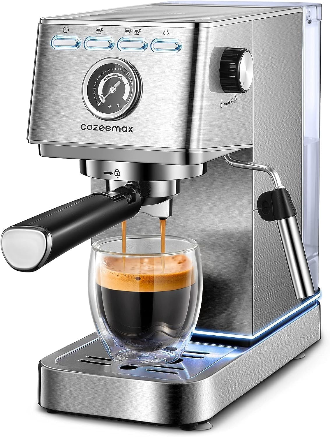 Espresso Machine, Cozeemax 20 Bar Espresso and Cappuccino Maker with ...