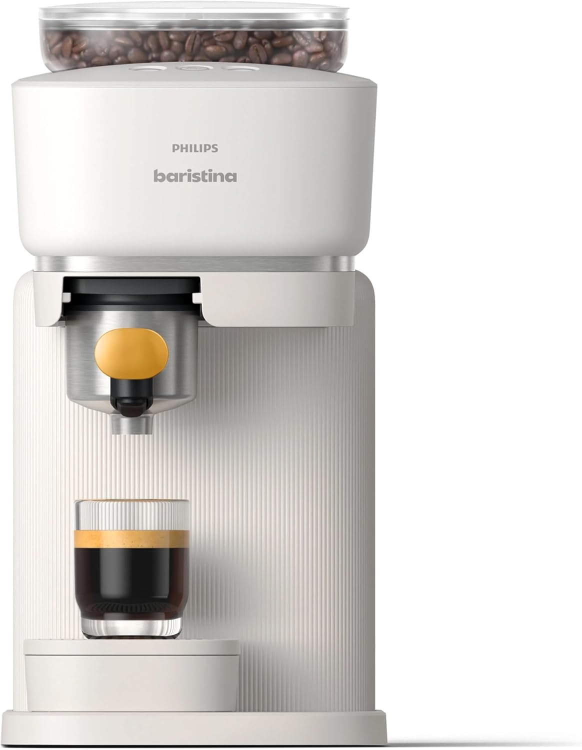 Espresso Machine, Grind, Tamp & Brew Coffee Beans in One Swipe, Compact ...