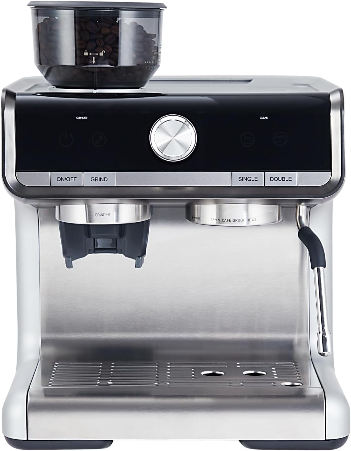 Espresso Machine with Grinder and Milk Frother Steam Wand, 20 Bar ...