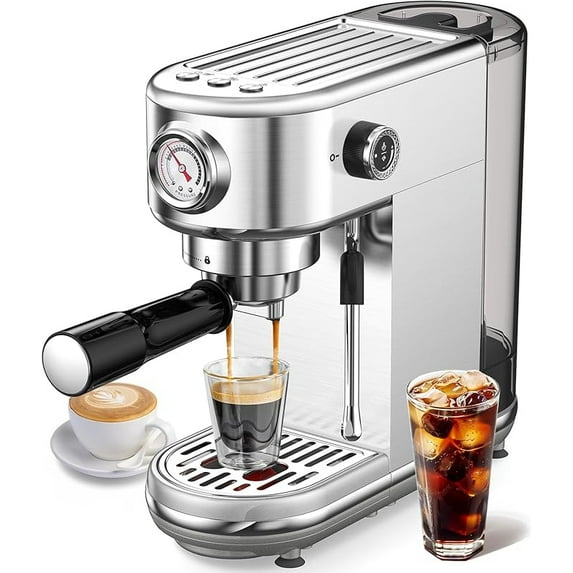Espresso Machine with Milk Frother, 20 Bar High Pressure Professional ...