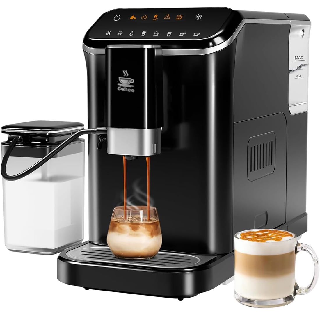 Espresso Machine with Milk Tank, 20 Bar, Built-In & Adjustable Espresso ...