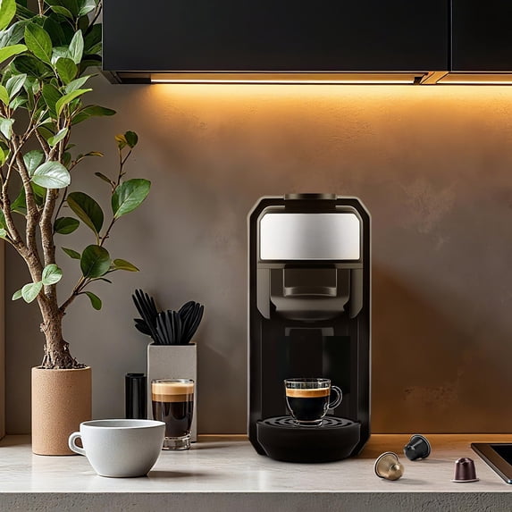 Espresso Machine Single Serve Coffee Machine Compatible with Nespresso ...