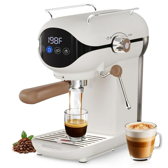 Espresso Machine with Steam Milk Frother Semi Automatic 20 Bar Compact ...