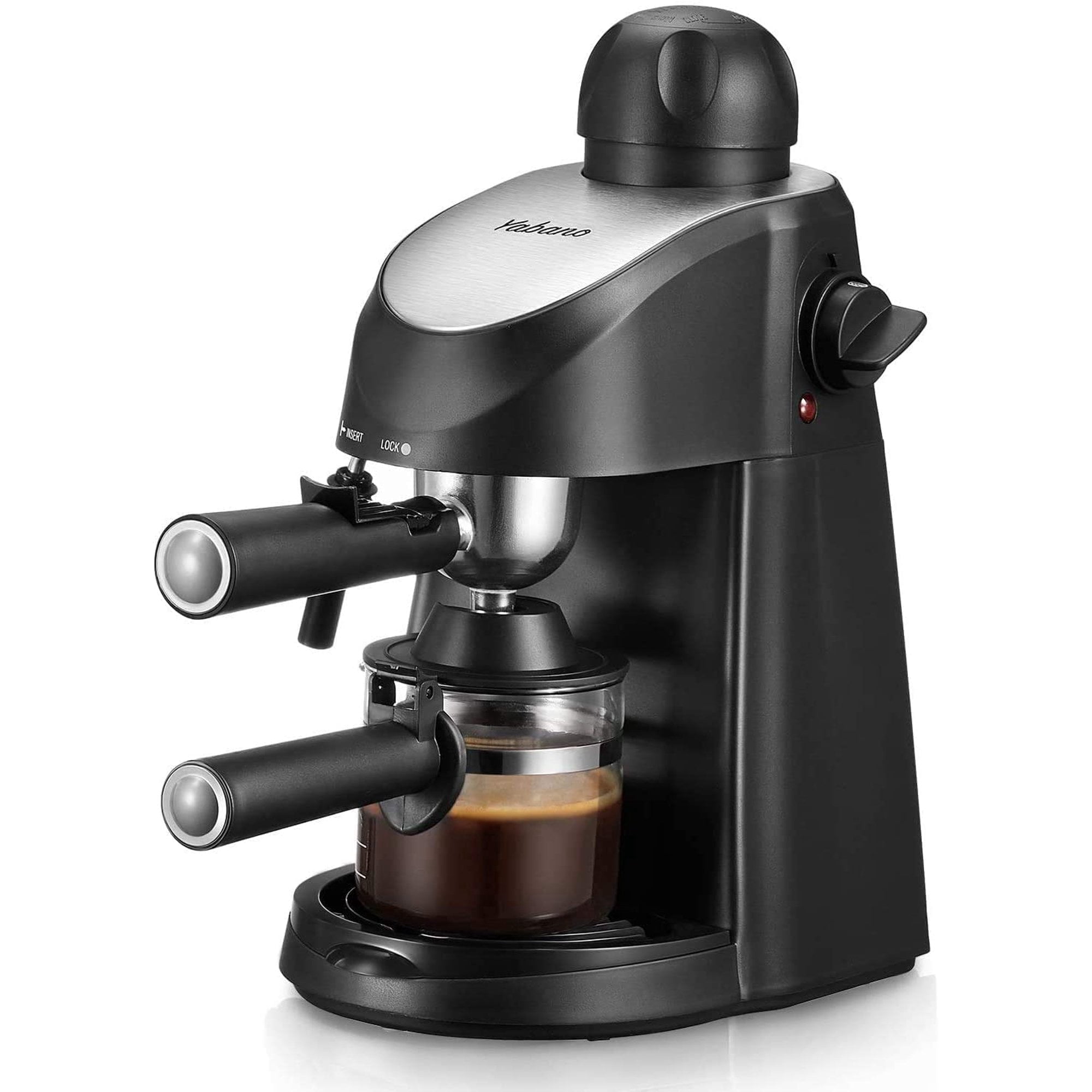 Yabano Espresso Machine, 3.5 Bar 4 Cup Compact Coffee Maker, Steam Wand ...