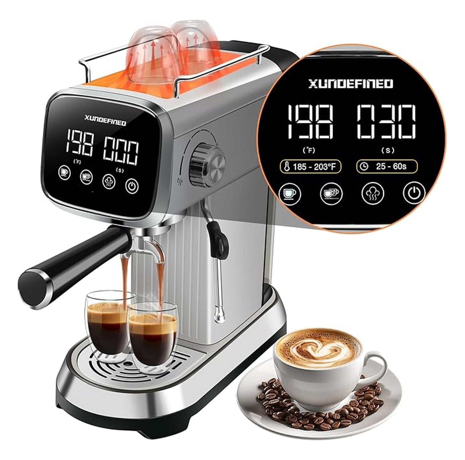 Espresso Machines 20 Bar with LED Touchscreen, Adjustable Temperature ...