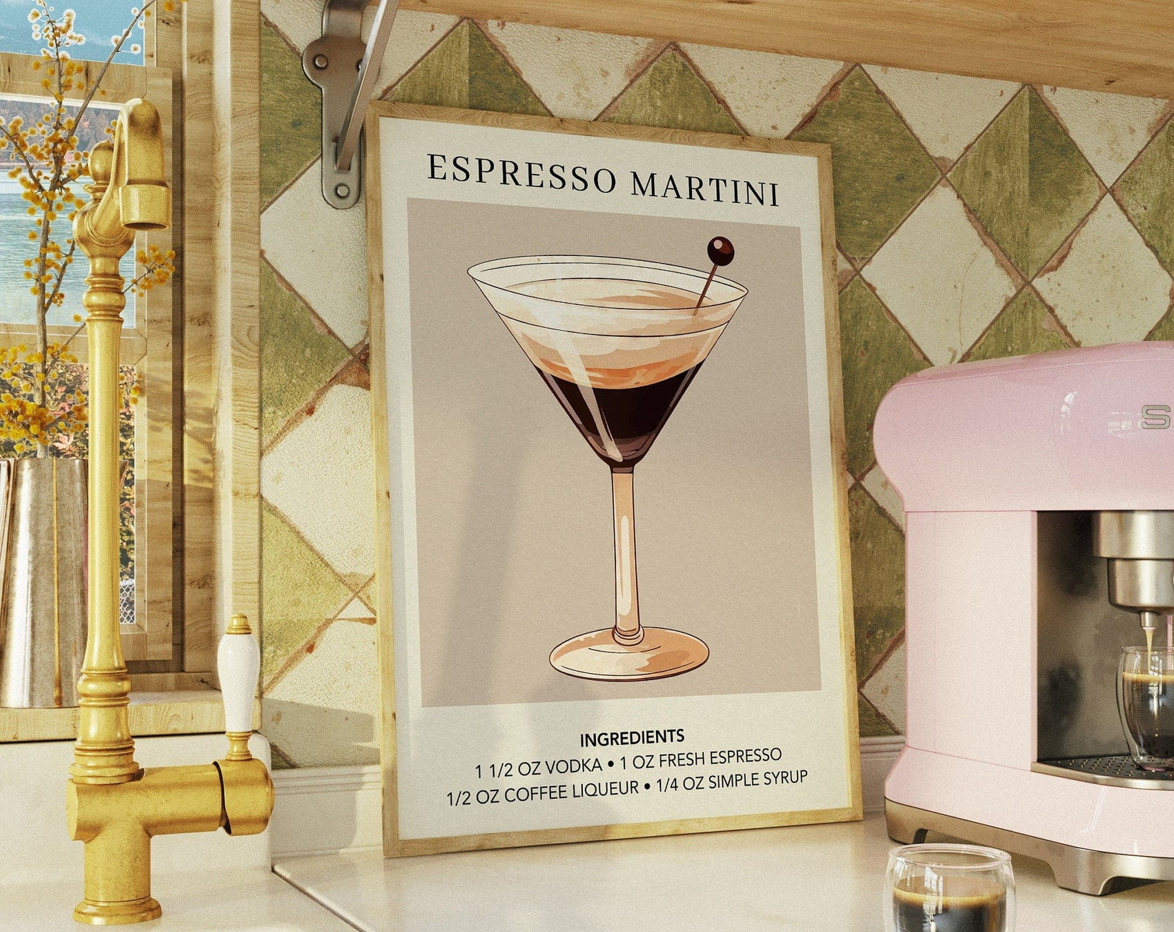 Espresso Martini Art Print | Bar Cart Decor Cocktail Poster | Party ...