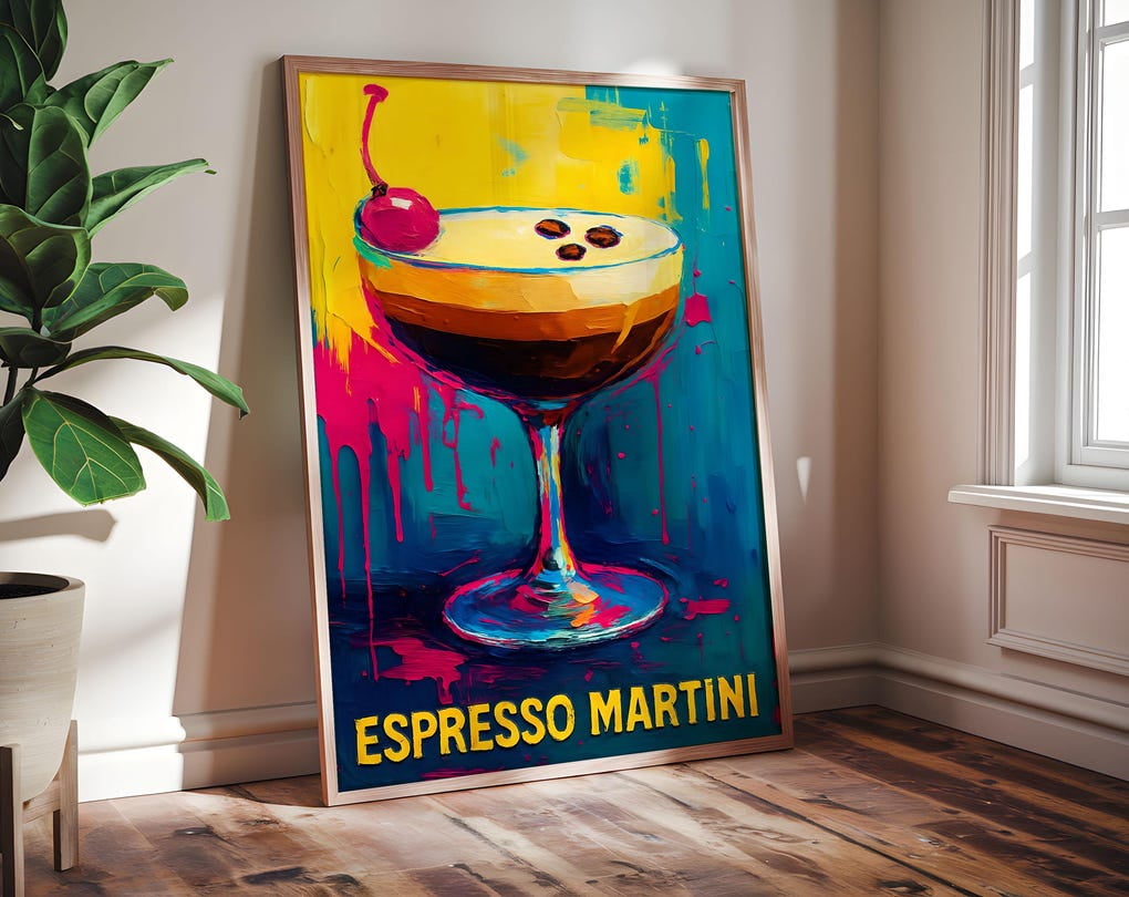 Espresso Martini Pop Art - Mounted Poster - Unique Cocktail Decor ...