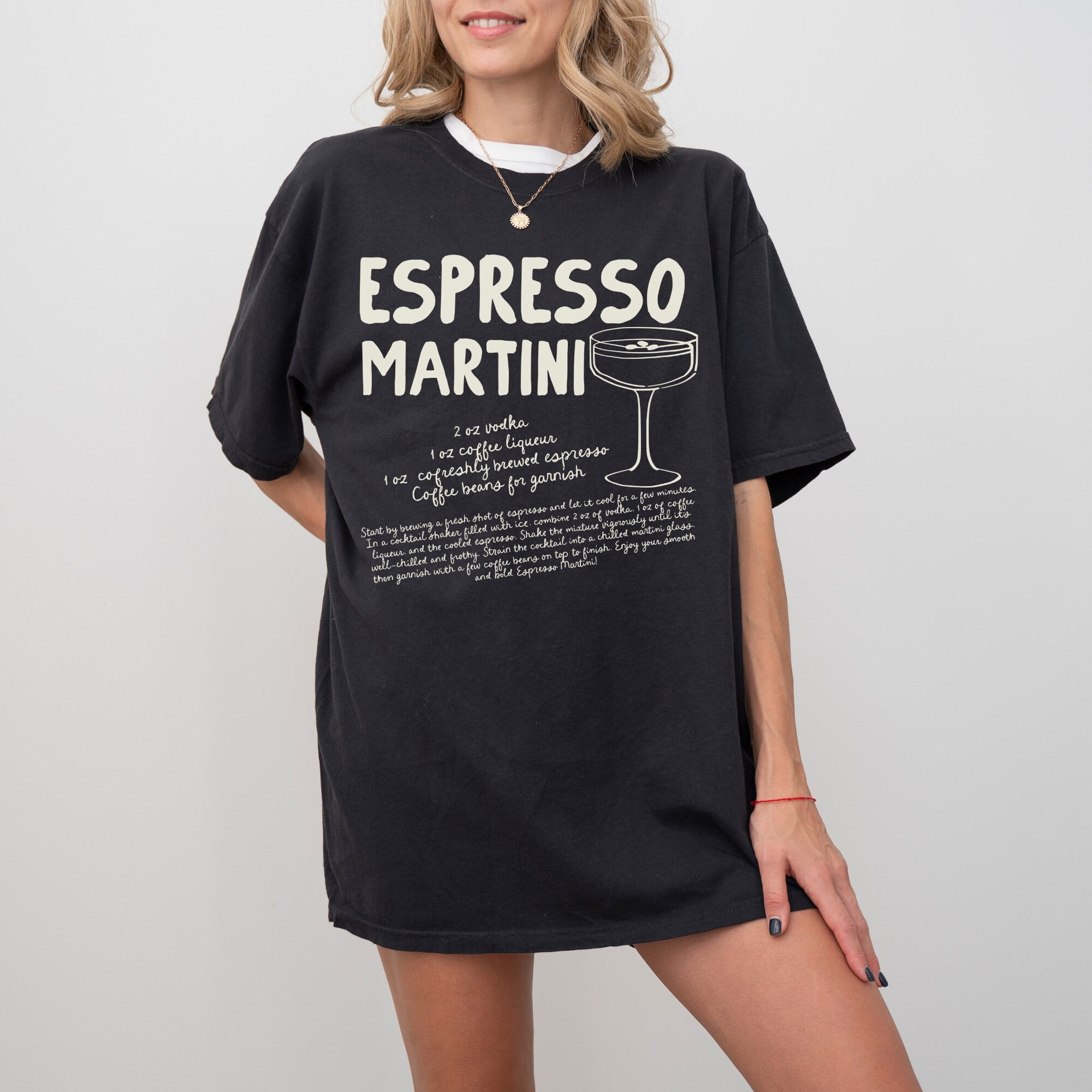 Espresso Martini Recipe T-Shirt Boho, Aesthetic, Trendy Cocktail Shirt ...