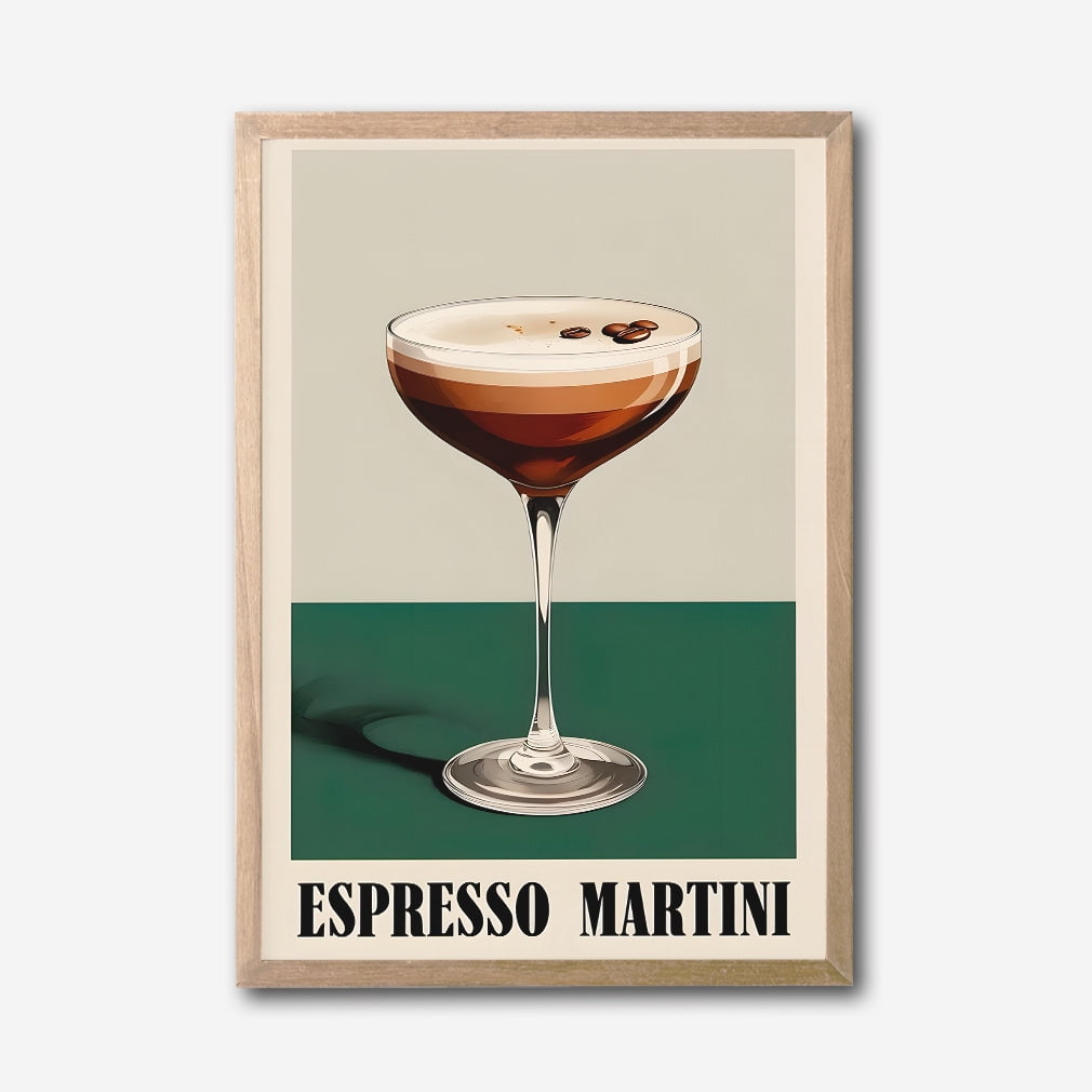 Espresso Martini Retro Minimalist Canvas Wall Art Cocktail Poster Decor ...