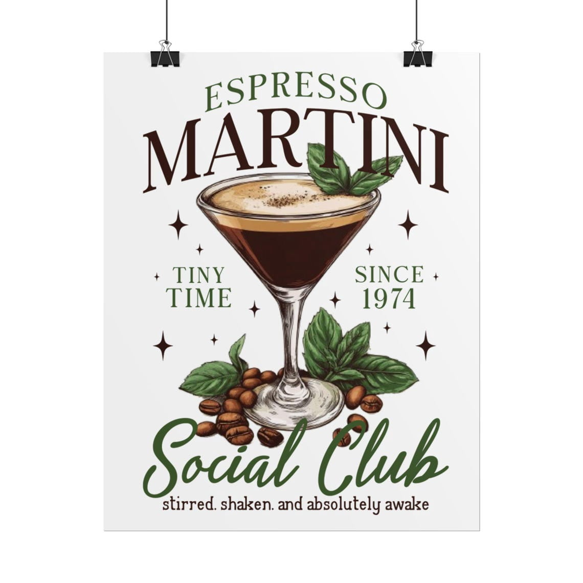 Espresso Martini Social Club Poster | Coffee Cocktail Wall Art ...