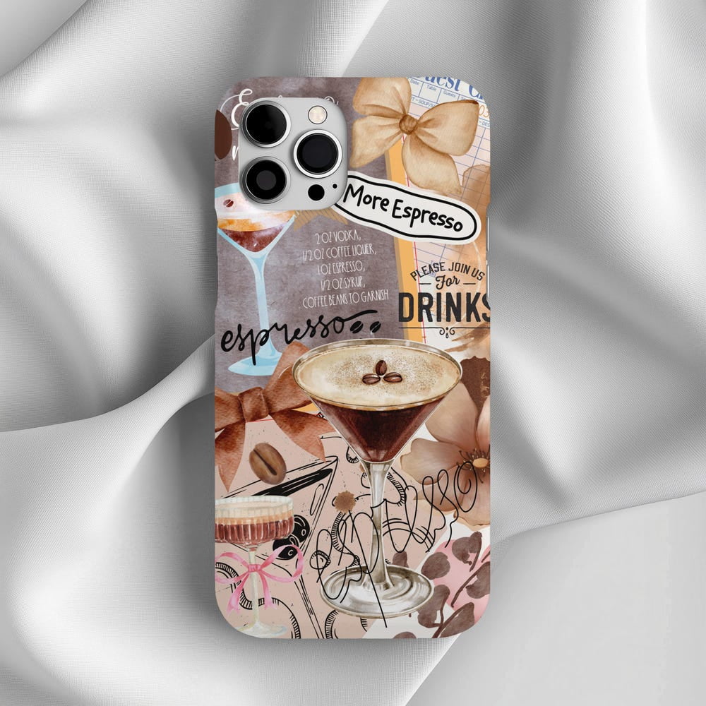 Espresso Martini Trendy Cocktail Bar Phone Case with iPhone 17 to 11 ...