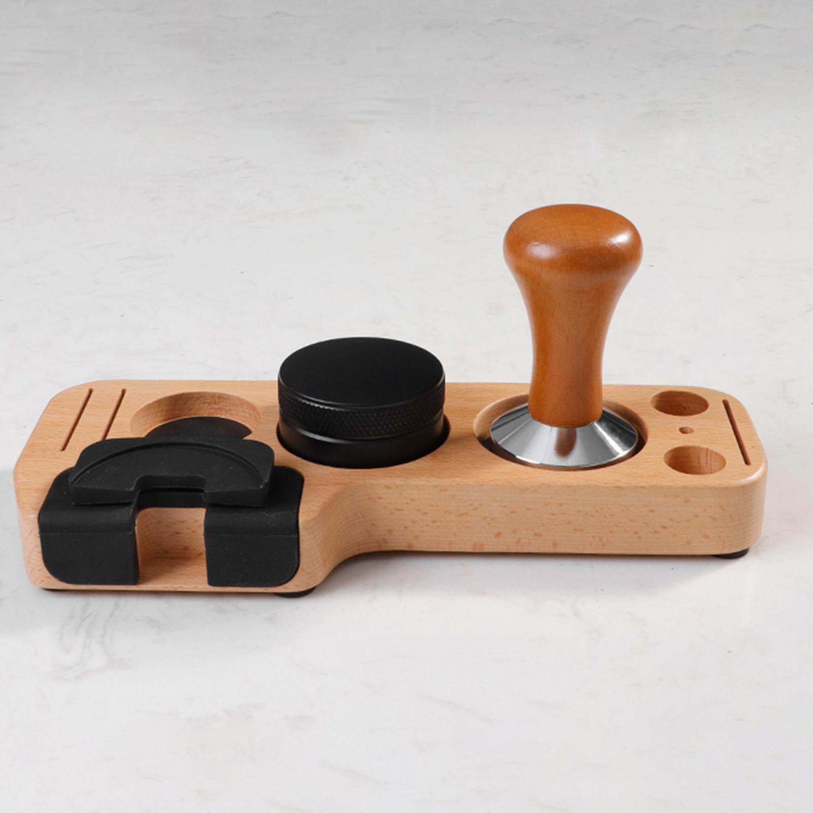 Espresso Mats Coffee Handle Powder Wooden Stand, Wood Coffee Filter ...