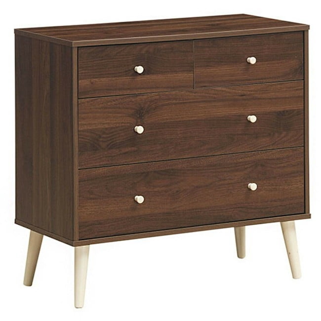 Espresso Modern FarmHome 4 Drawer Easy Glide Storage Dresser - Walmart.com