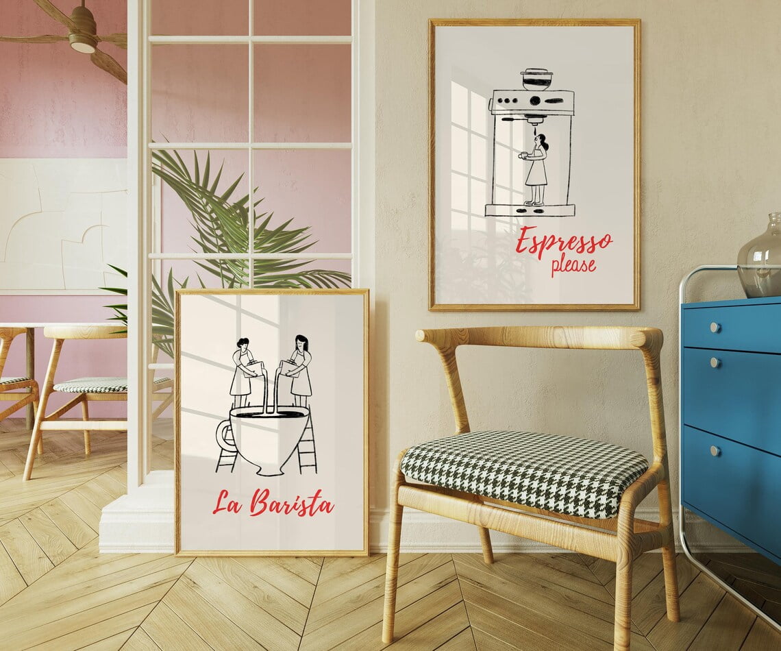 Espresso Please Coffee Bar Print Retro Coffee Print Coffee Shop Decor ...