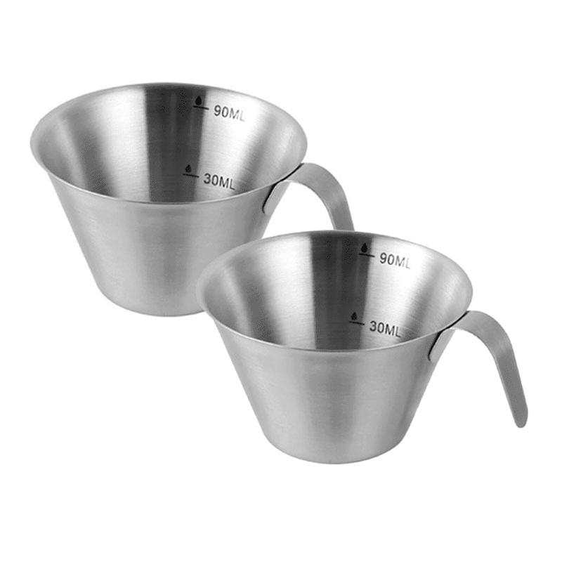 Espresso Shot Cups with Handle 90Ml Measuring Cup 2 Pack Stainless ...