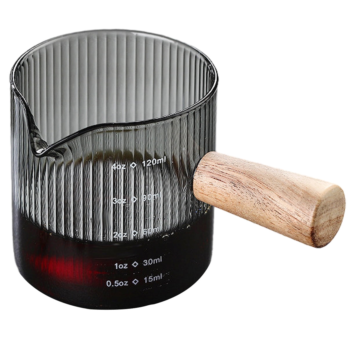Espresso Shot Glass,Espresso Measuring Cup with Wood Handle,Measuring ...