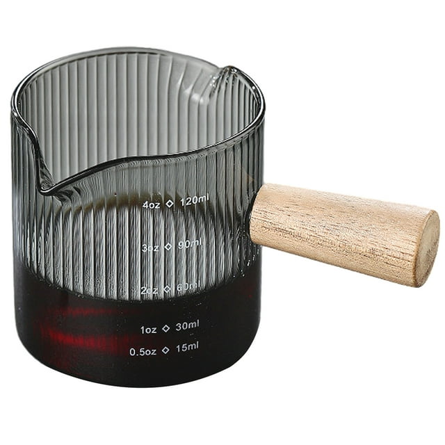 Espresso Shot Glass,Espresso Measuring Cup with Wood Handle,Measuring ...