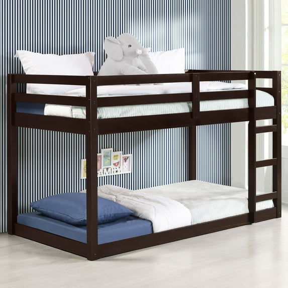 Espresso Twin Loft Bed, 50" Product Height | Built - In Ladder, No ...