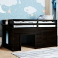 Espresso Twin Loft Bed with Storage Shelf and Cabinet | Versatile ...