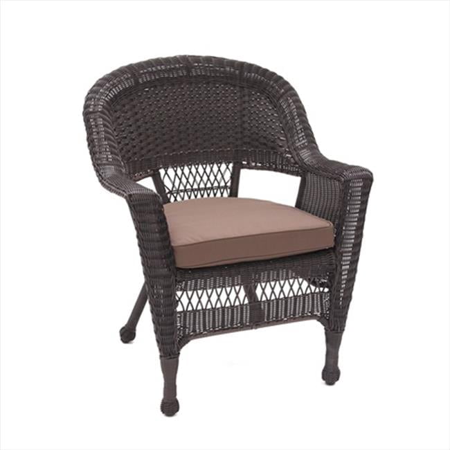 Espresso Wicker Chair With Brown Cushion - Walmart.com