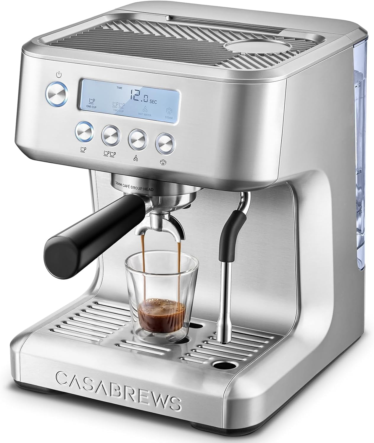 Espresso machine with LCD display, powerful milk frother and ...