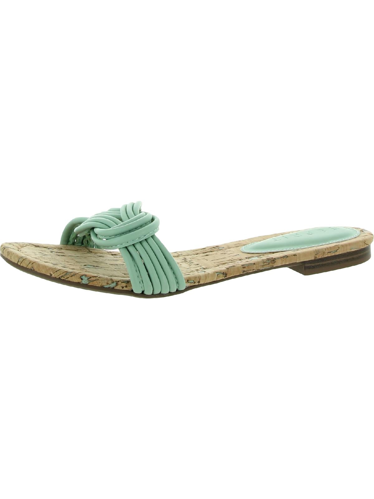 Esprit Womens Katelyn Faux Leather Flip Flop Flat Sandals - Walmart.com