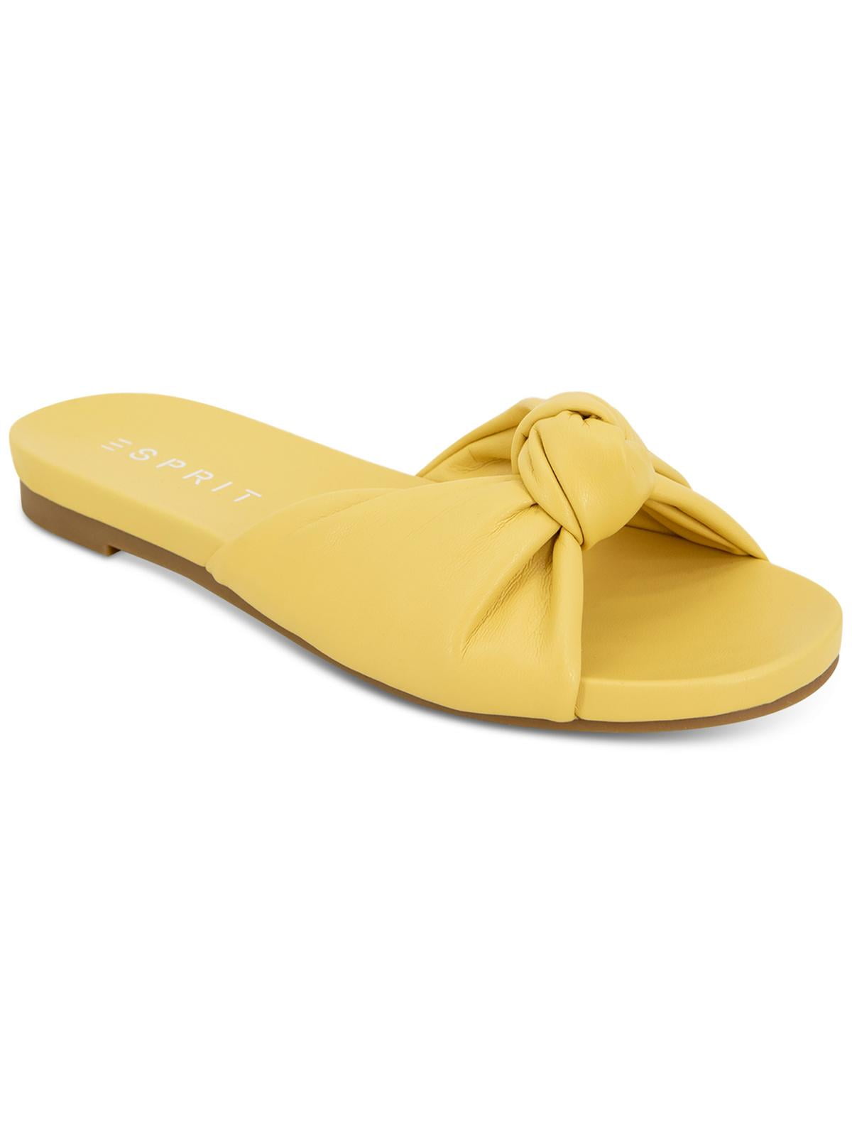 Esprit Womens Tyla Faux Leather Footbed Slide Sandals - Walmart.com