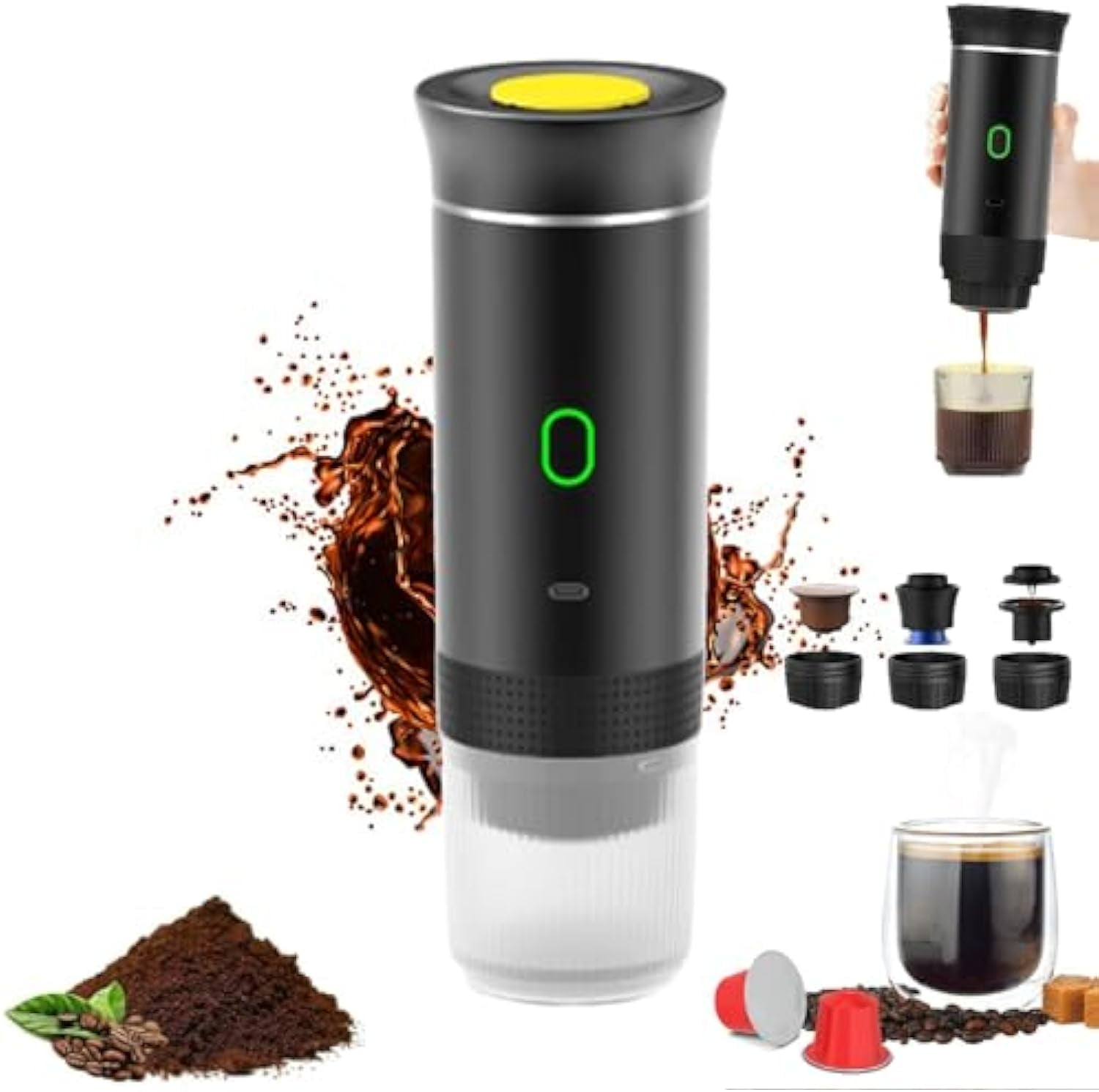 Esprova Portable Espresso Machine, Mini Travel Coffee Maker with Type ...