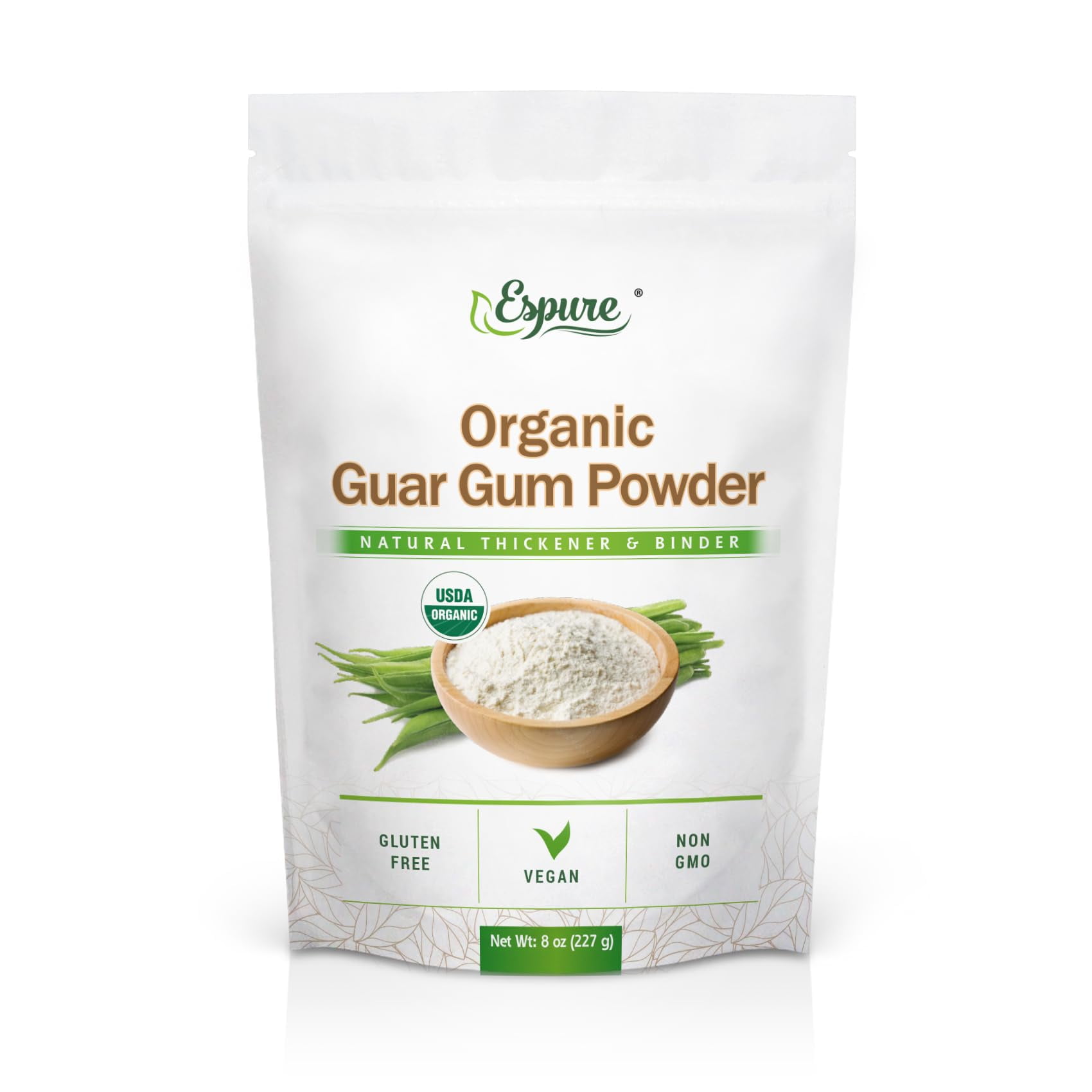 Espure Organic Guar Gum GGA1 Powder, USDA Certified Organic, Non-GMO ...
