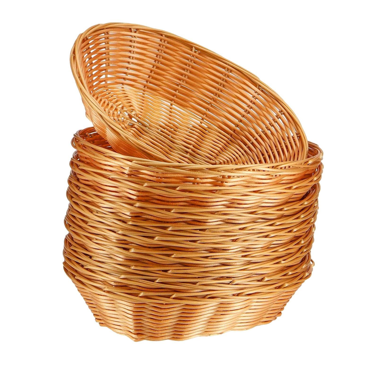 Esquirla 10 Pieces Oval Woven Fruit Basket Empty Vegetables Basket ...
