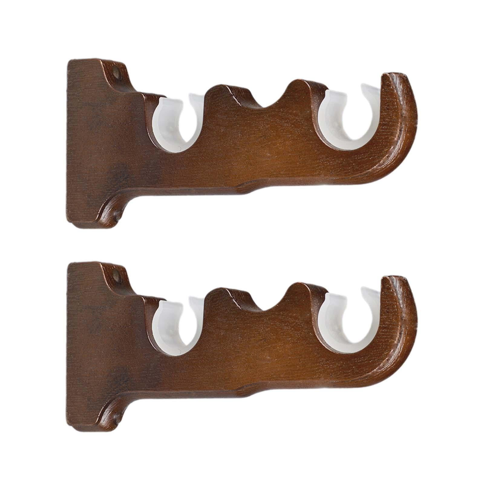 Esquirla 2 Pieces Double Curtain Rod Brackets for 1 inch Rod Fixings ...