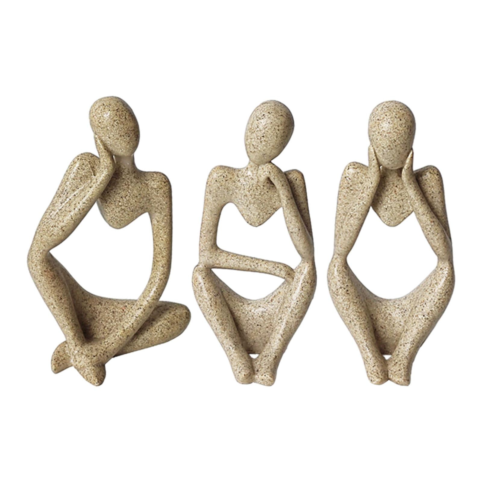 Esquirla 3Pcs Thinking People Statue Sculpture Hand Painted Collectible ...