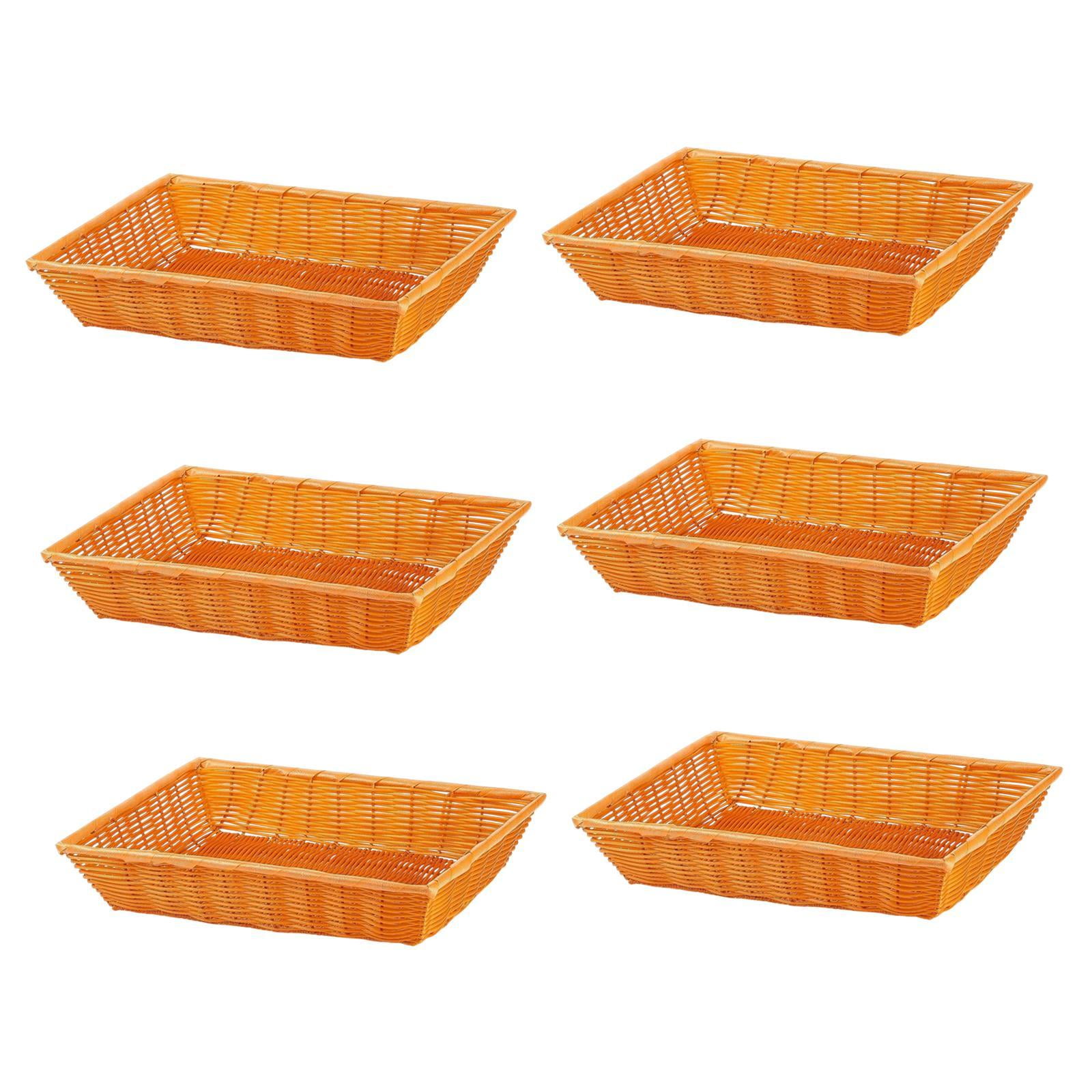 Esquirla 6Pcs Bread Baskets Imitation Rattan Woven Baskets Food Serving ...