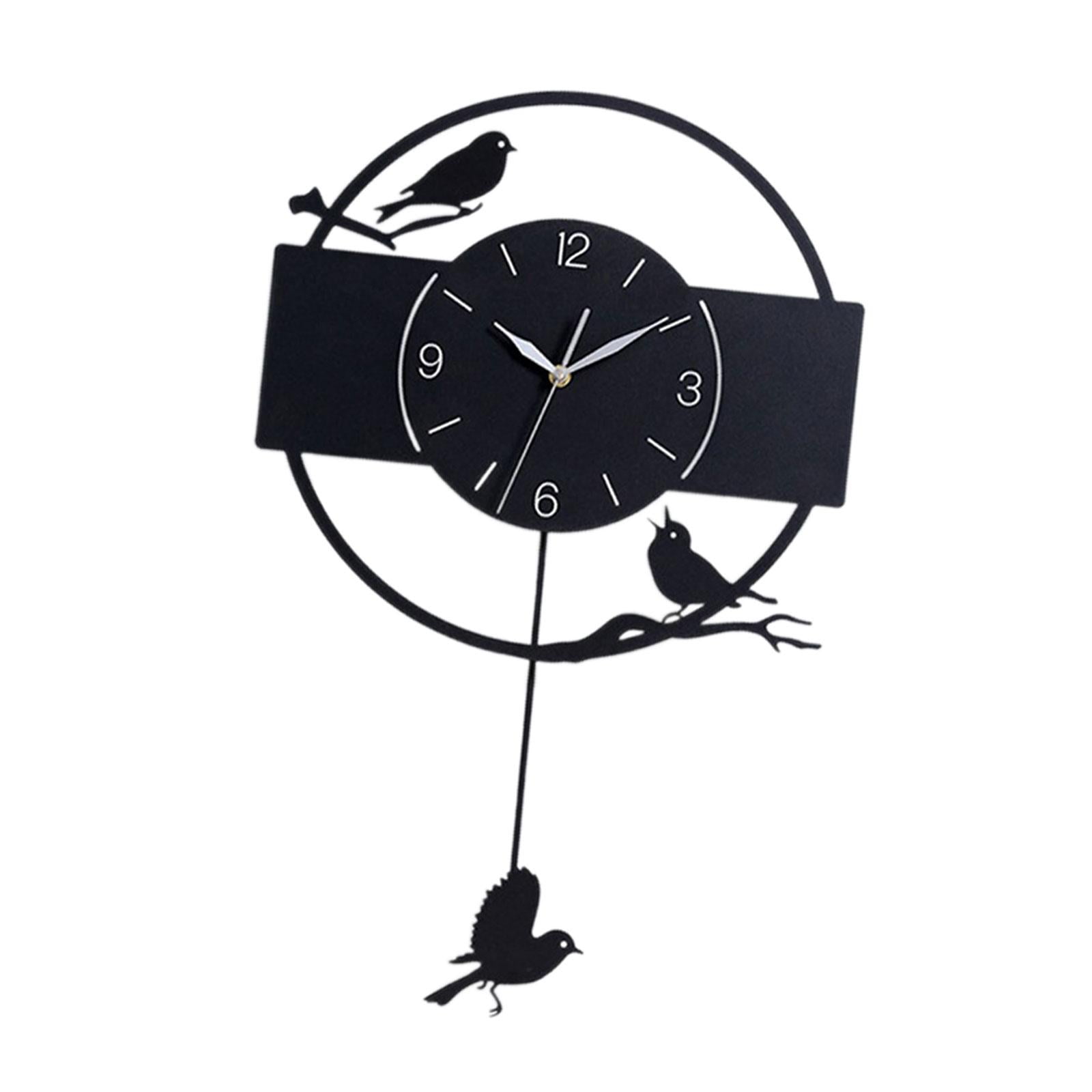 Esquirla Bird Wall Clock, Decorative Clock, Silent, with Swing Pendulum ...