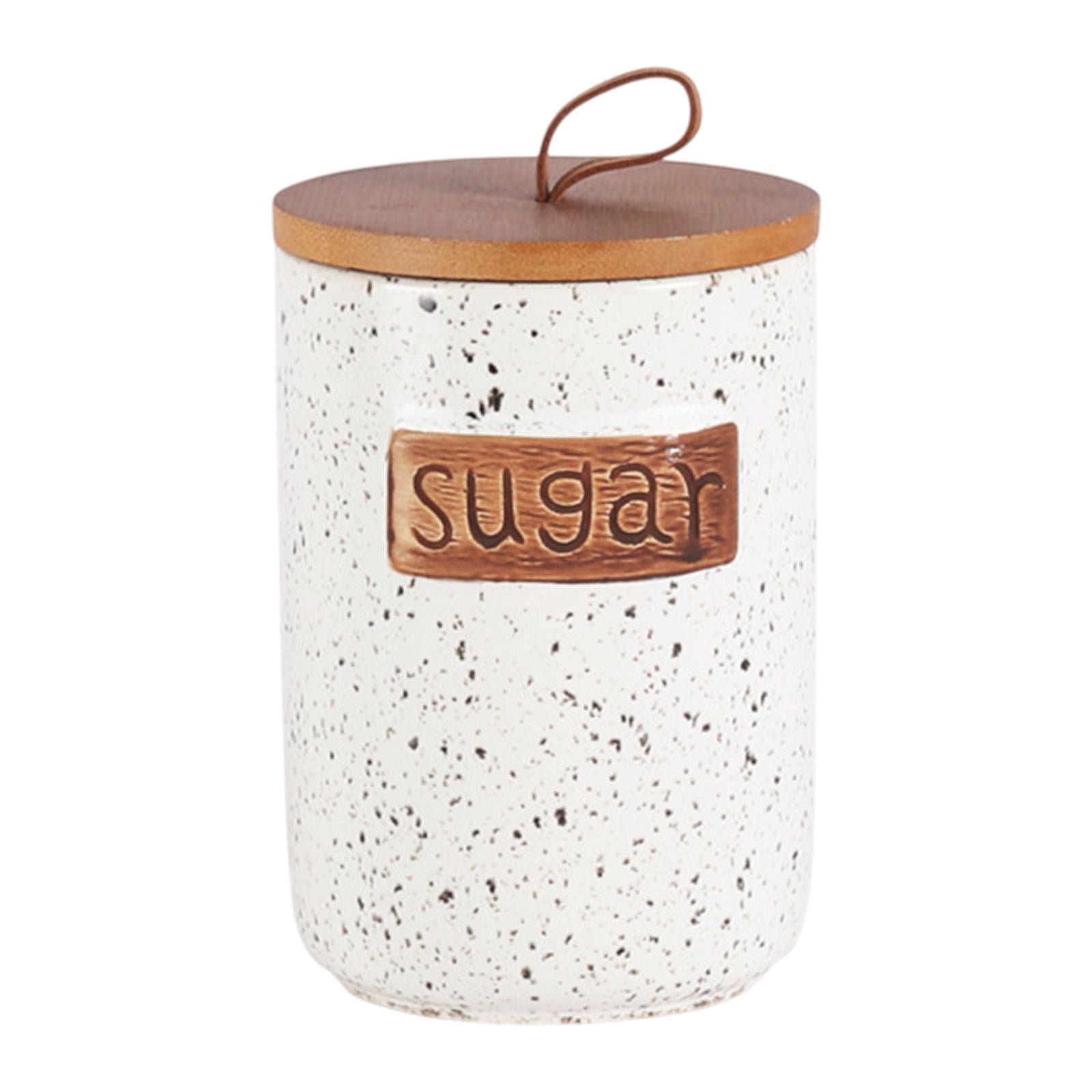 Esquirla Ceramic Storage Canister with Wooden Lid,Countertop,Seal Jar ...