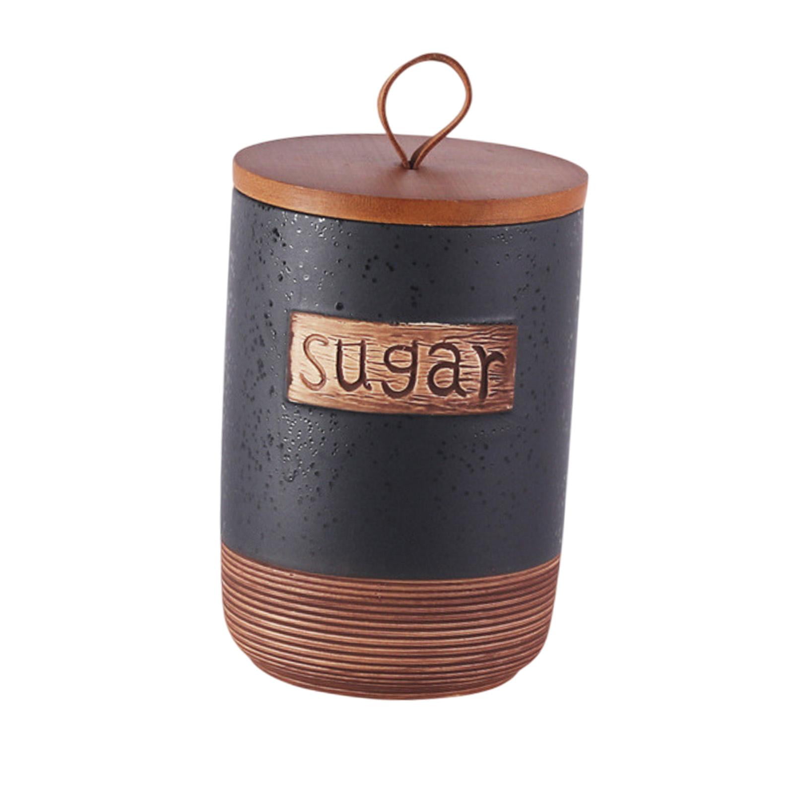 Esquirla Ceramic Storage Container Airtight Jar Creative Wooden Lid ...