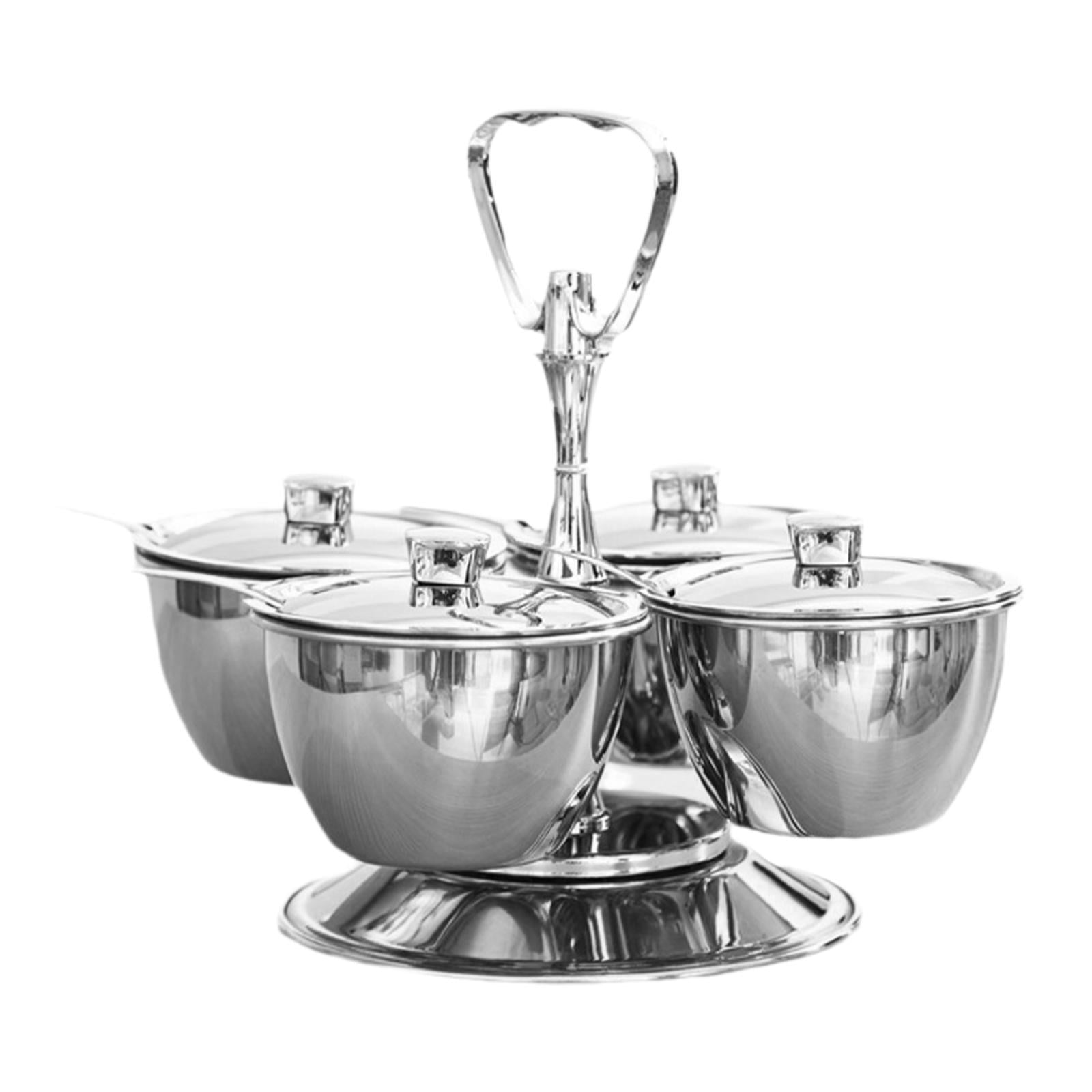 Esquirla Condiment Serving Bowl Snack Stand with Bowls 4 Unit Display ...