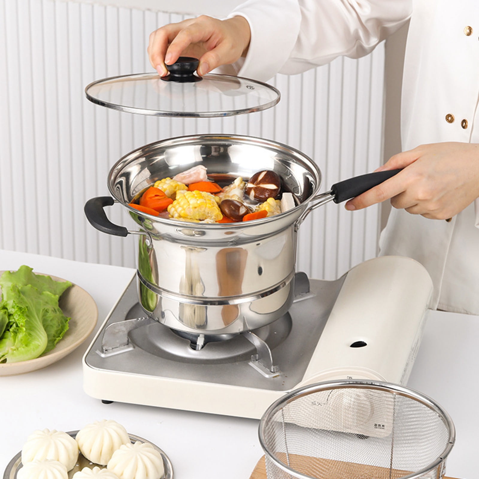 Esquirla Deep Fryer with Filter Basket Multifunction Cooking Tool ...
