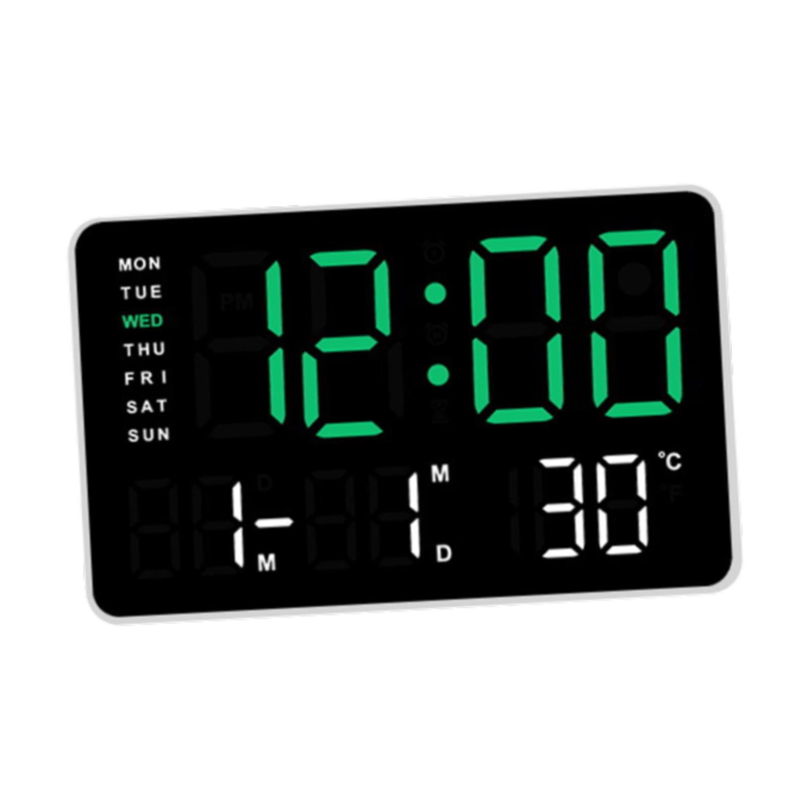 Esquirla Digital Alarm Clock Bedside Clock Adjustable Brightness LED ...