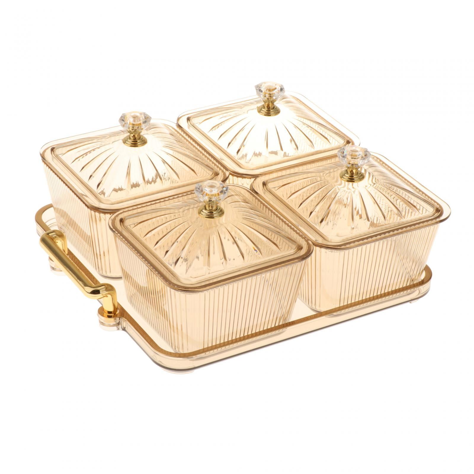 Esquirla Dried Fruit Plate Candy Nuts Dish with Lid Luxury Food Storage ...
