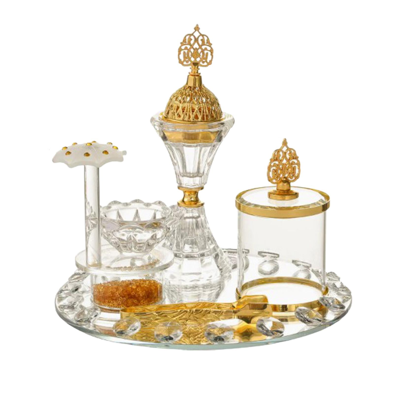 Esquirla Glass Burner Set Censer with Mirrored Tray, Clip Tabletop ...