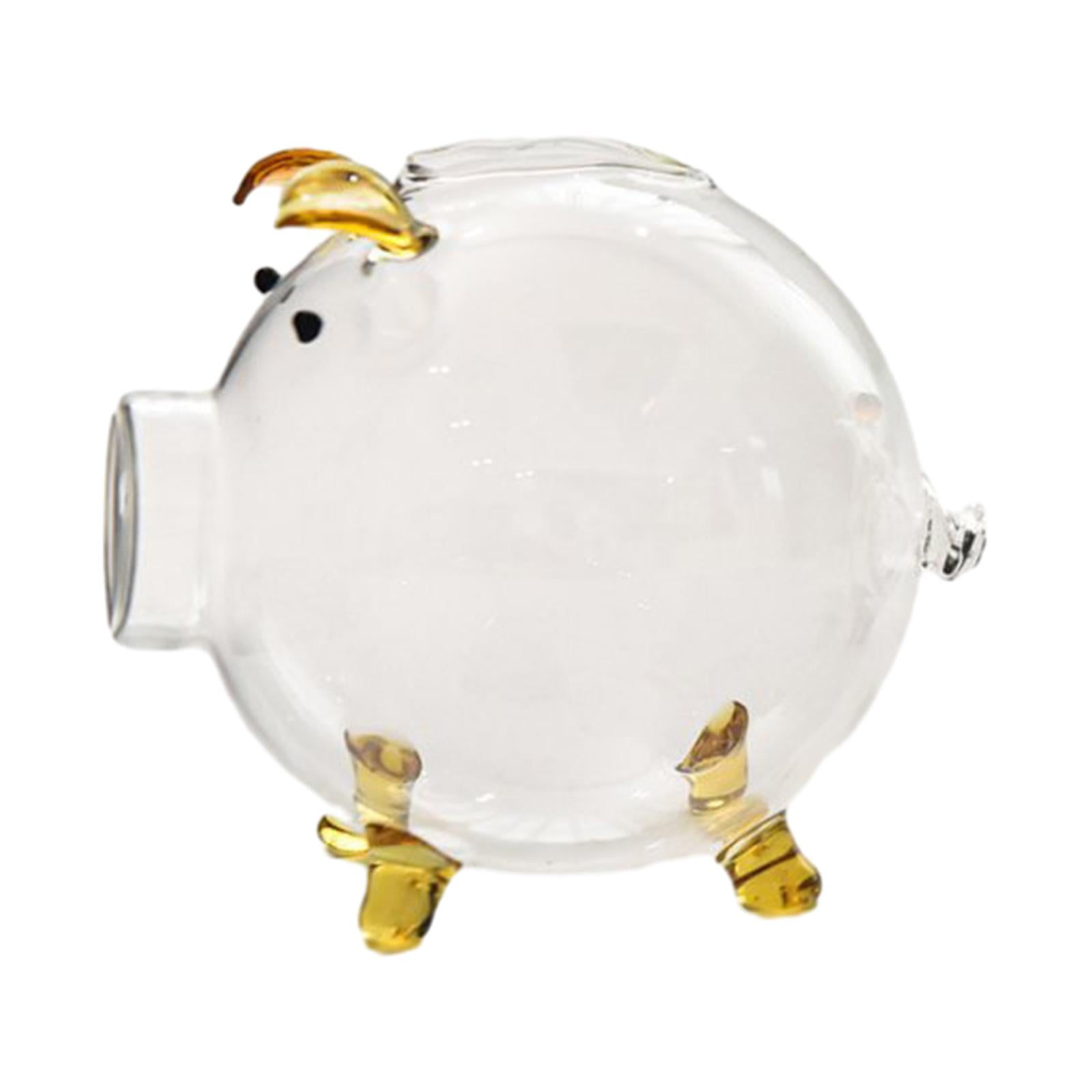 Esquirla Glass Pig Piggy Bank Transparent Novelty Pig Saving Pot Glass ...