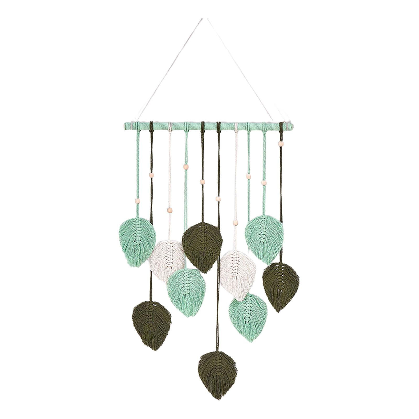 Esquirla Leaves Woven Tapestry Bohemian Craft Macrame Wall Hanging for ...