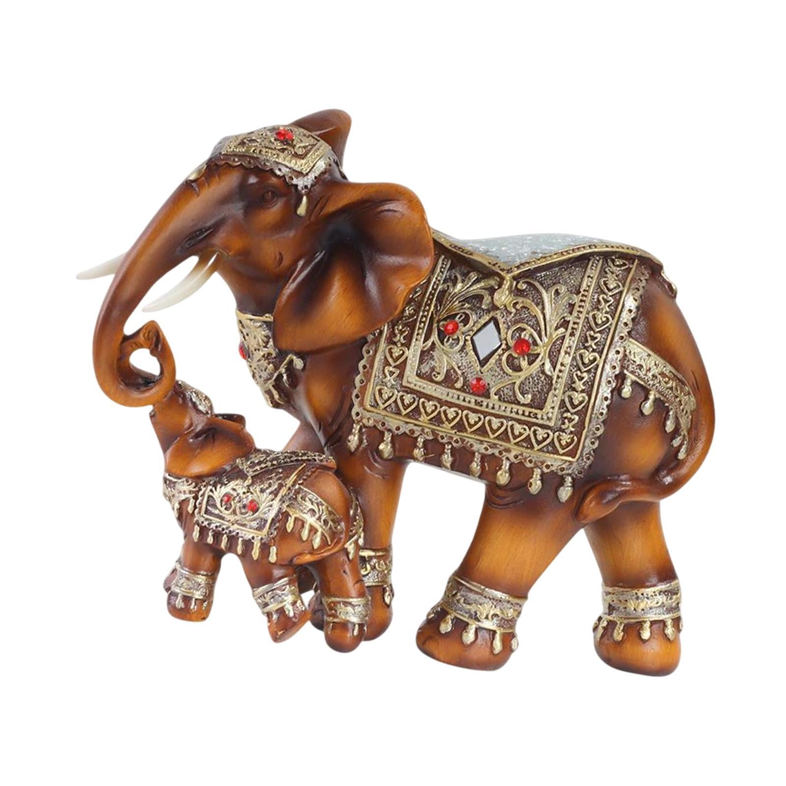 Esquirla Mom and Child Elephants Statue Figurine Resin Collectable ...